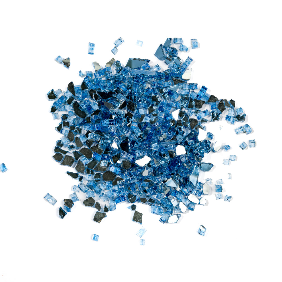 1/4" Pacific Blue Reflective Crushed Tempered Glass – 1 Pound Bag – Art ...